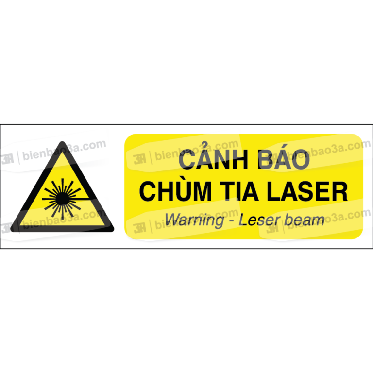 Biển cảnh báo nguy hiểm chùm tia laser - 3A Safety