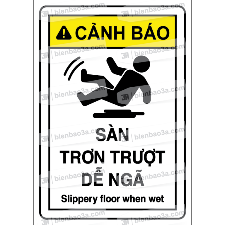 Biển cảnh báo sàn trơn trượt dễ ngã - 3A Safety